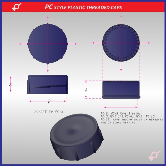 Plastic Threaded Pipe Caps (PC) | Rocket Seals, Inc.