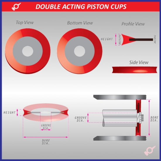 DAPC Style Piston Cups | Rocket Seals, Inc.
