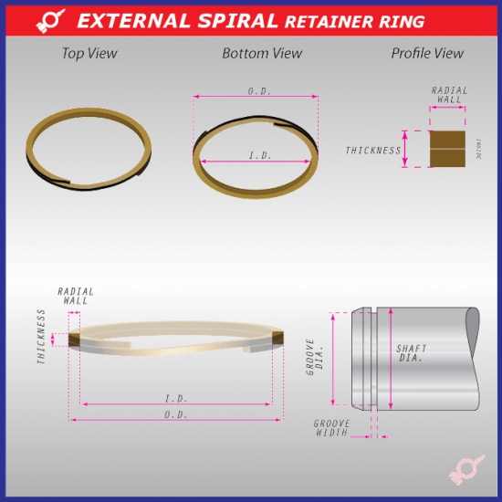 External Sprial Retainer Rings Standard | Rocket Seals, Inc.