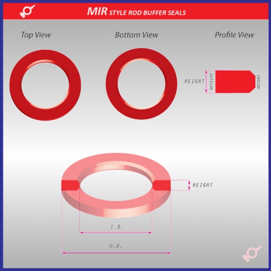 MIR Style Rod Buffer Seals | Rocket Seals, Inc.