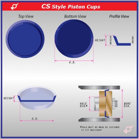 CS Style Piston Cups | Rocket Seals, Inc.